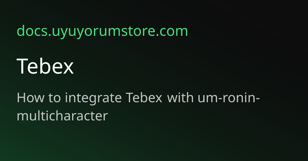 Tebex | uyuyorumstore docs